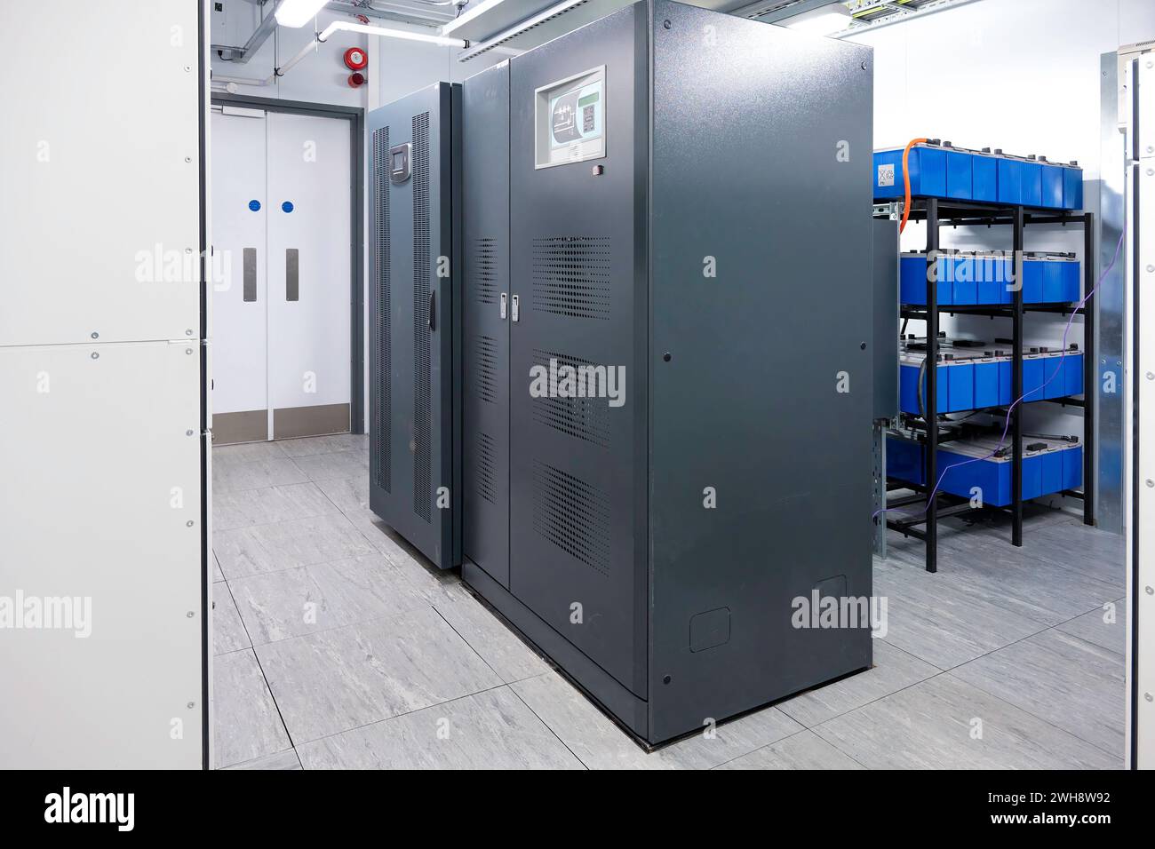 Industrial electric UPS backup system with external batteries Stock Photo - Alamy
