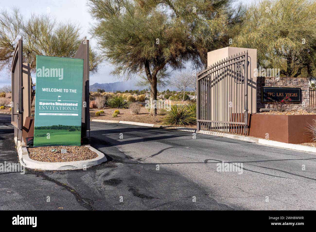 Las Vegas, USA. 08th Feb, 2024. Signage outside TPC Las Vegas at the ...