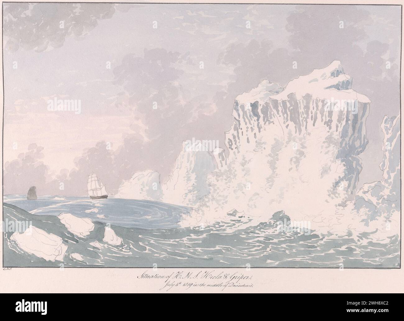 "Situation of H.M.S. Hecla & Griper" from the book "Views of Polar ...