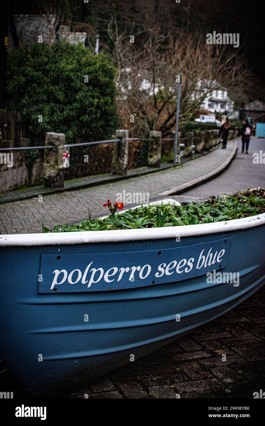 Flowerbed Boat in Cornwall - England Stock Photo - Alamy