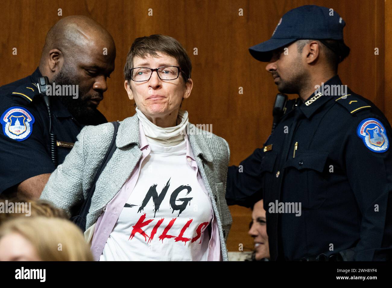 Washington, United States. 08th Feb, 2024. An activist against LNG ...