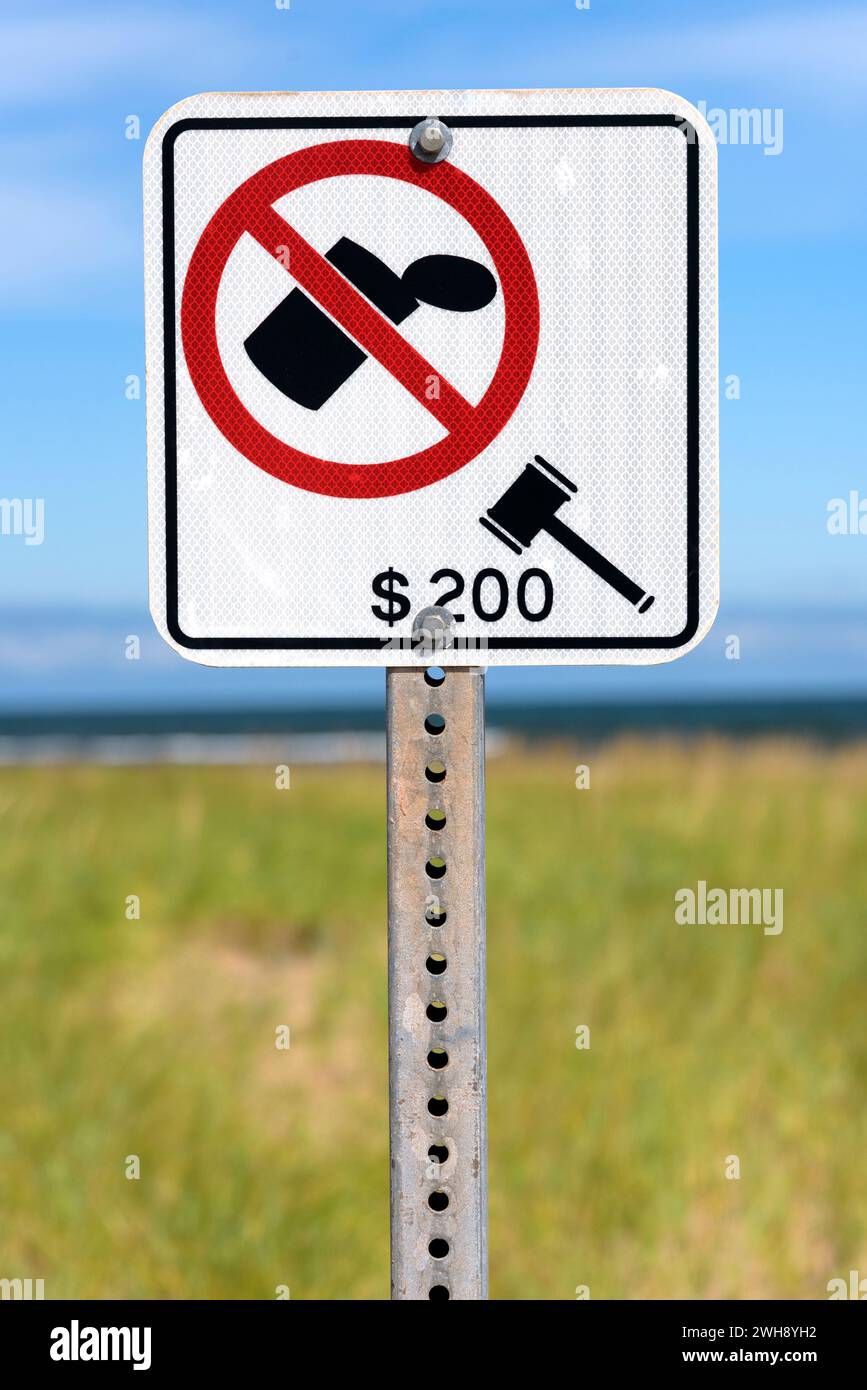 No Littering Road Sign