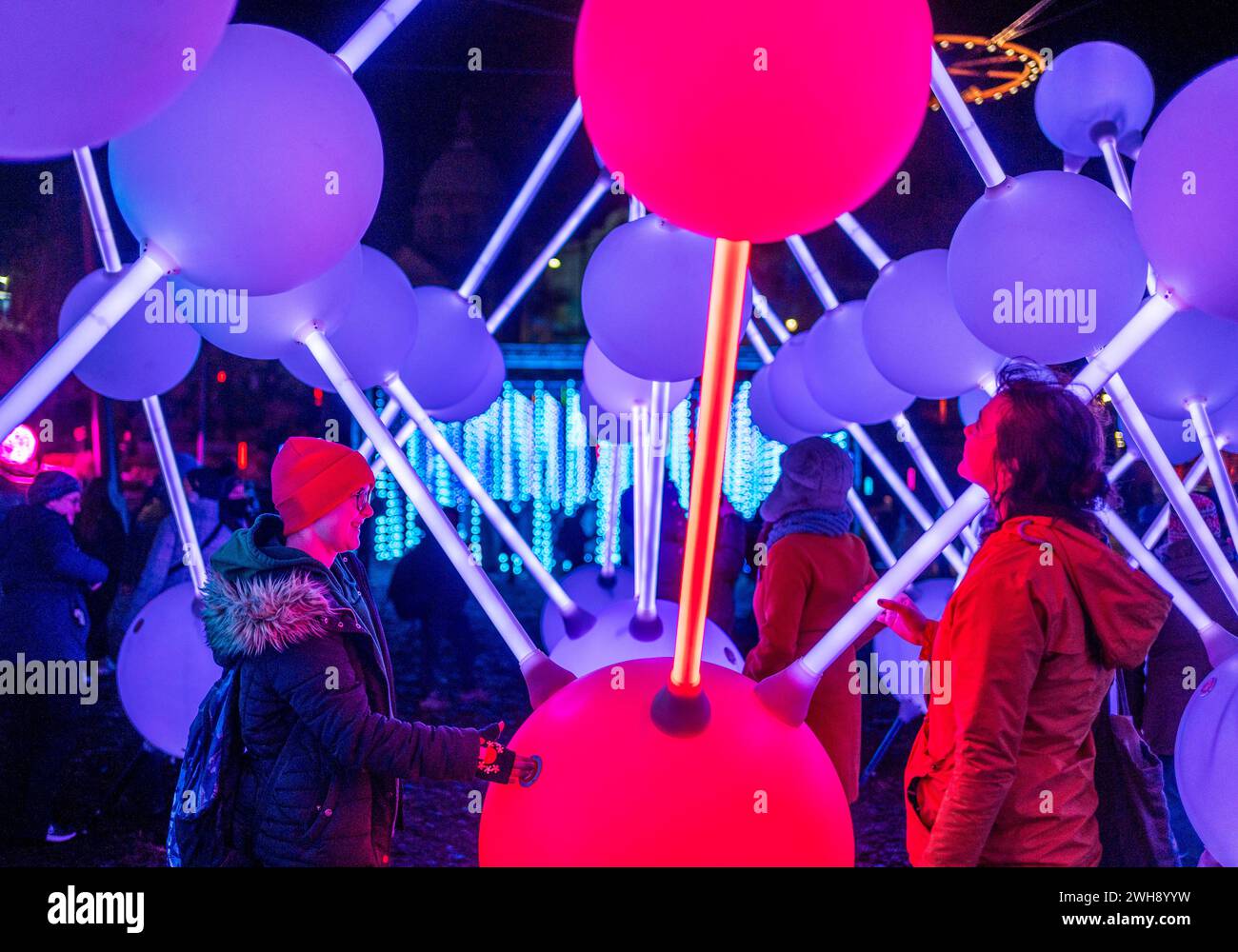 Spectra Festival, Aberdeen Crowds gather to view the light installation ...