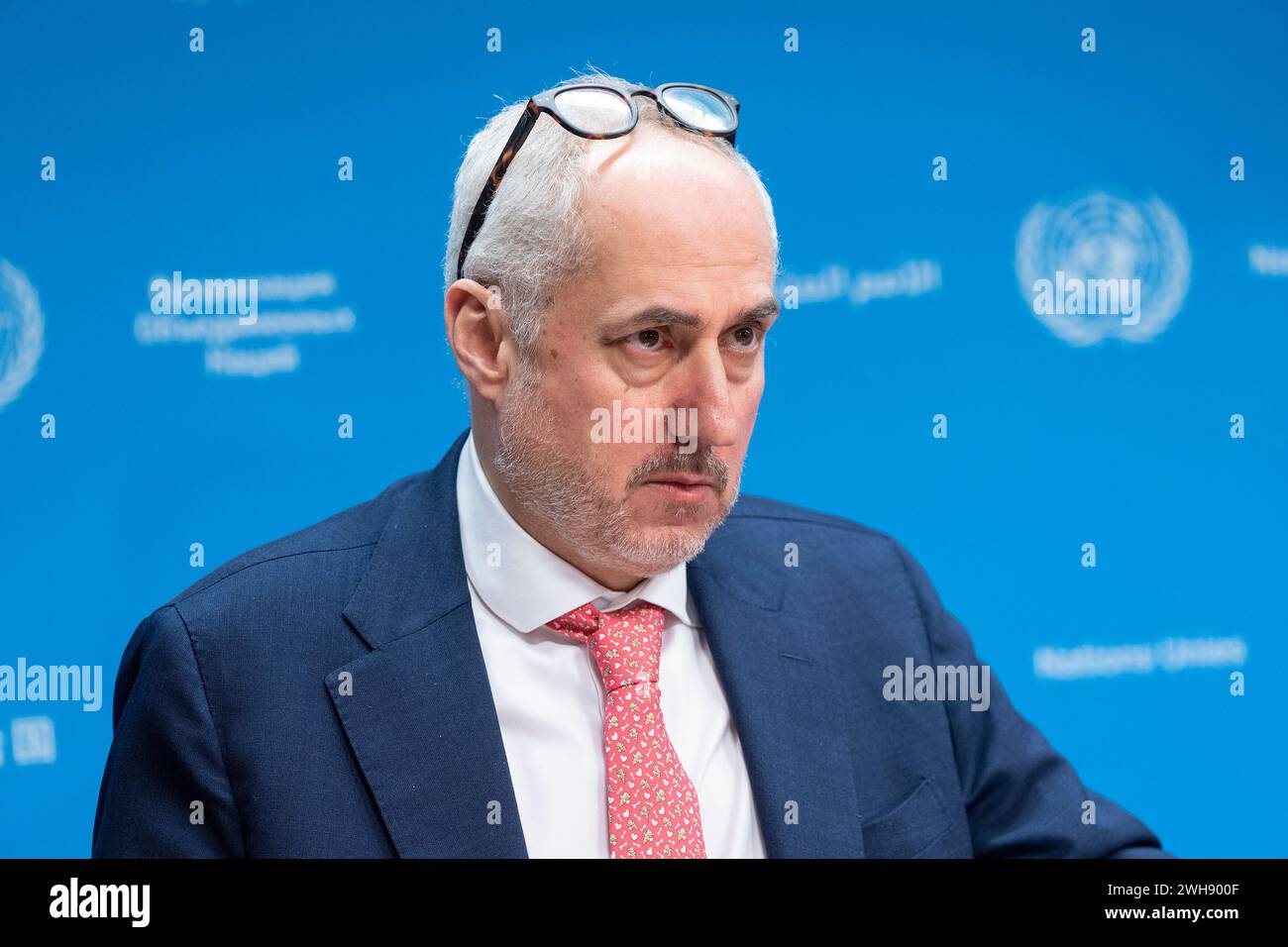 New York, USA. 08th Feb, 2024. Spokesperson for SG Stephane Dujarric ...