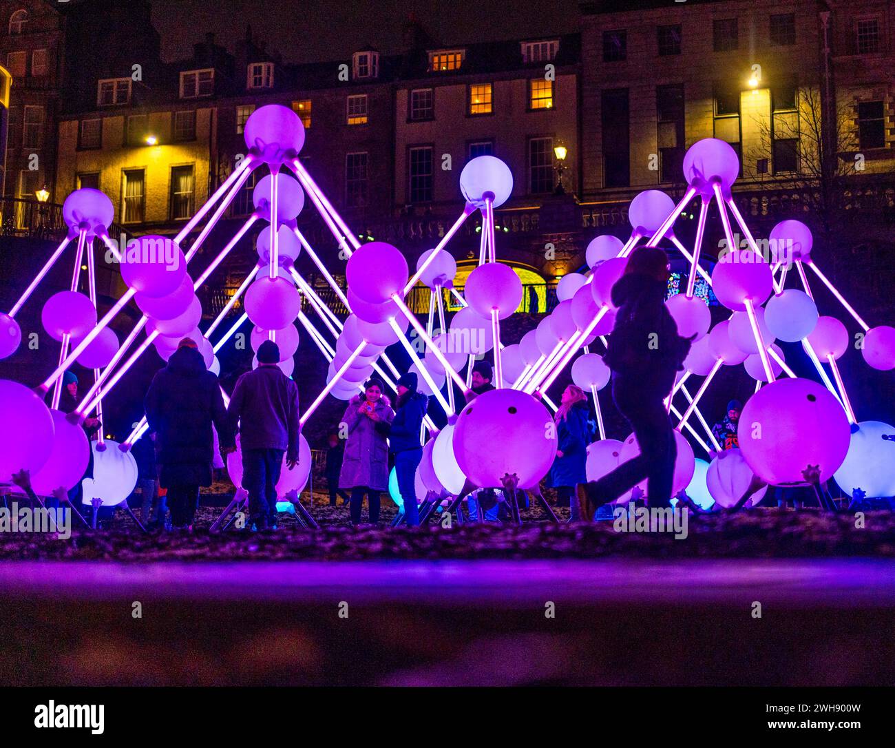 Spectra Festival, Aberdeen Crowds gather to view the light installation ...