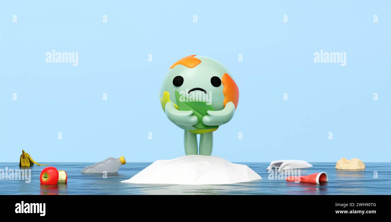 3d Recyclable waste on beige background. waste management recycling ...