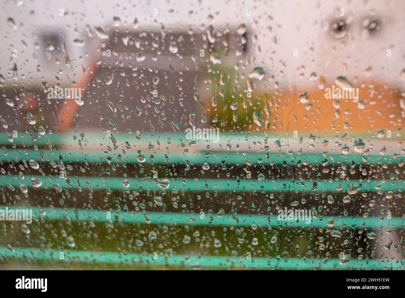 raindrops in the outside face of the pane windows Stock Photo - Alamy