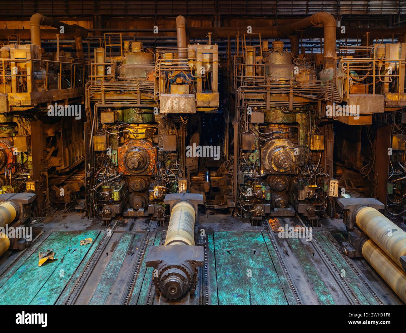 Rolled metal factory. Continuous hot rolling mill Stock Photo - Alamy