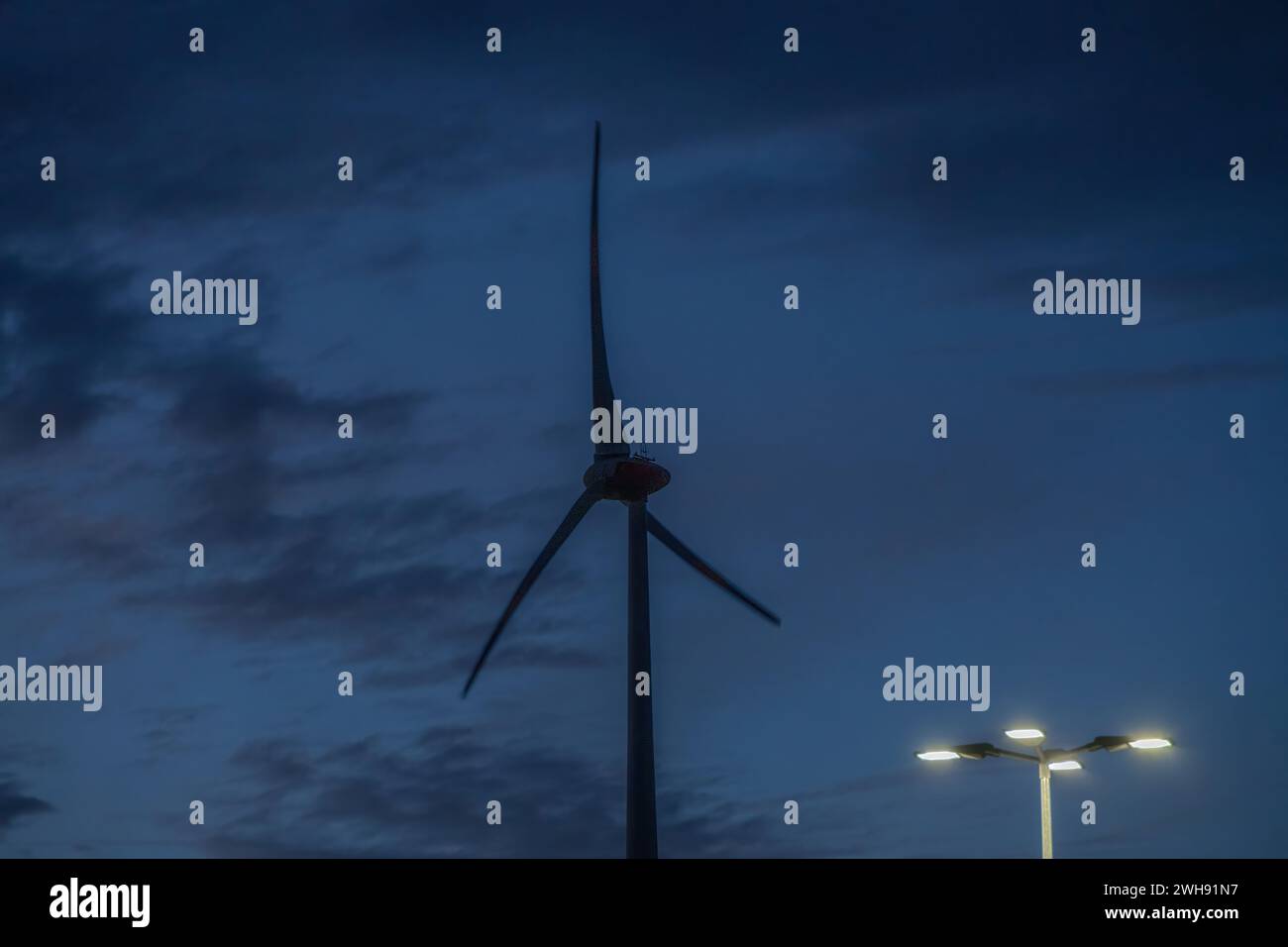 wind turbine at night Stock Photo - Alamy