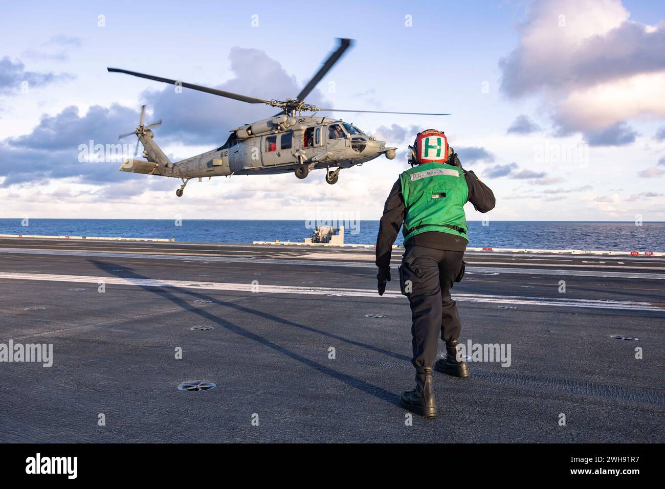 240206-N-LM220-2463 PACIFIC OCEAN (Feb. 6, 2024) Aviation Ordnanceman ...