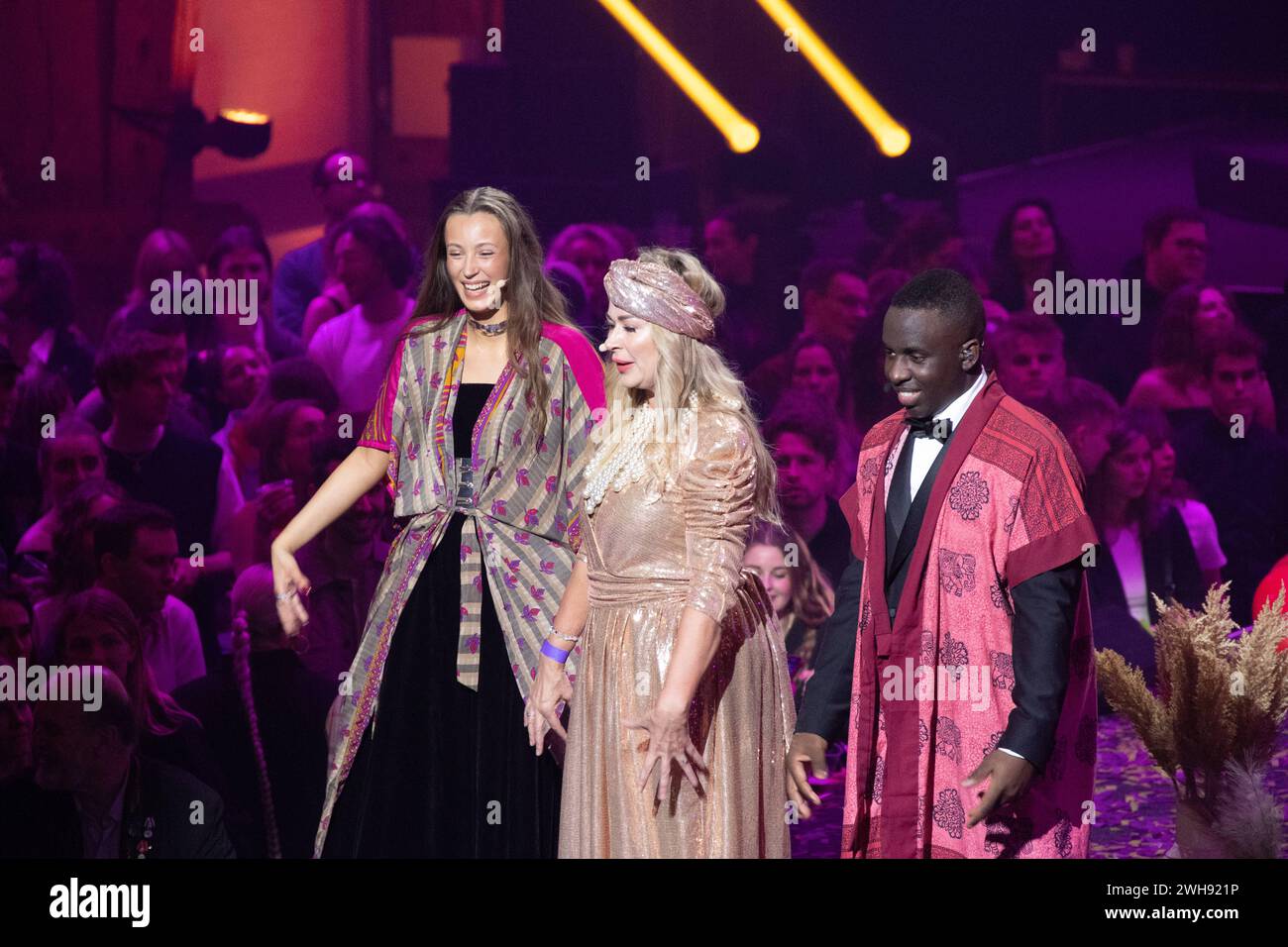 L-R Josephine Hoejbjerg, Anamariia JouliÃ and Melvin Kakooza during ...