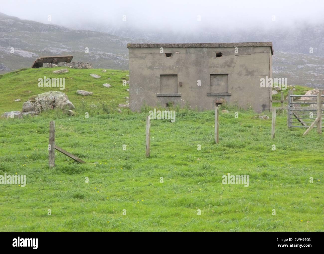 Building ot the abandoned (2010) RAF base (built between 1954 and 1974 ...