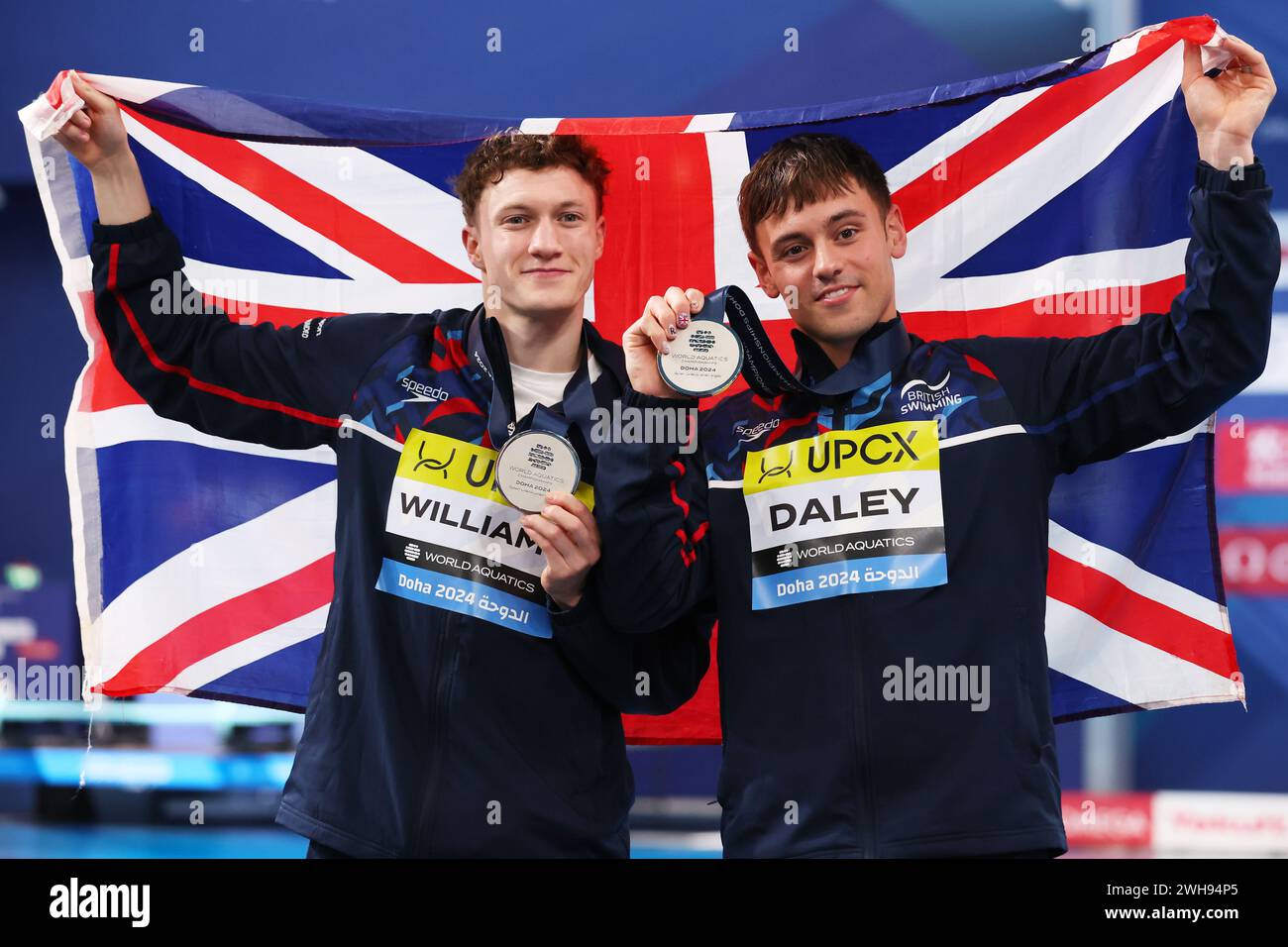 Doha, Qatar. 8th Feb, 2024. Thomas Daley & Noah Williams (GBR) Diving ...