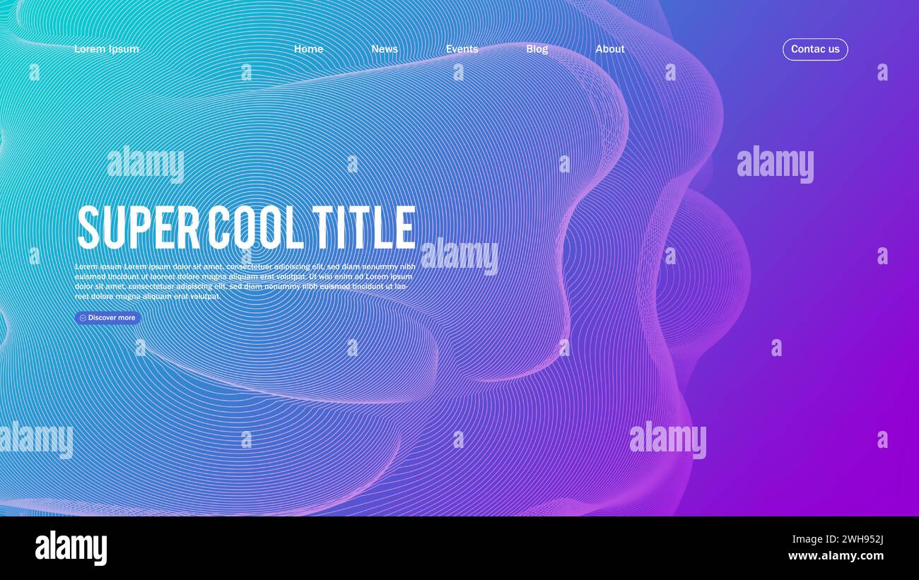 Landing page abstract design with sphere element. Template for website ...