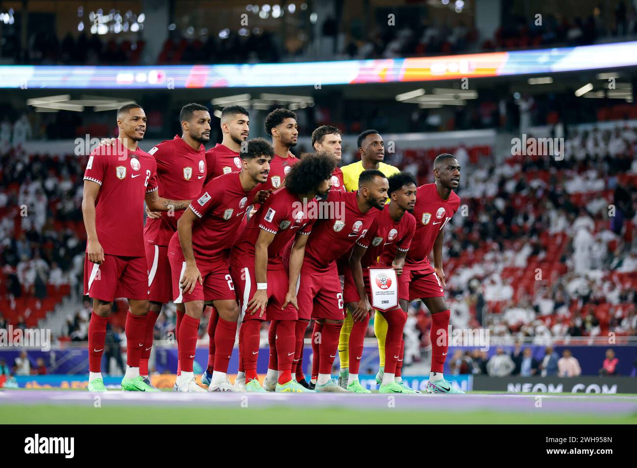 Doha, Qatar. 7th Feb, 2024. Qatar team group line-up (QAT) Football ...