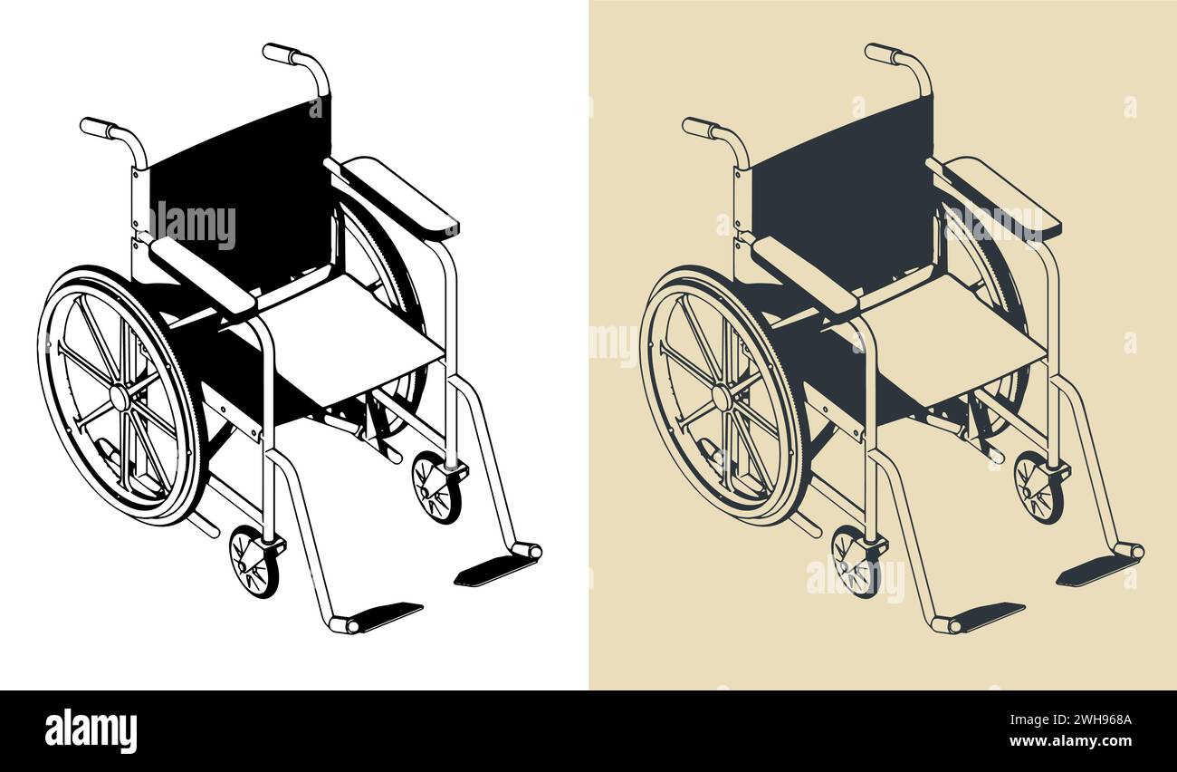 Stylized vector illustrations of wheelchair Stock Vector Image & Art ...