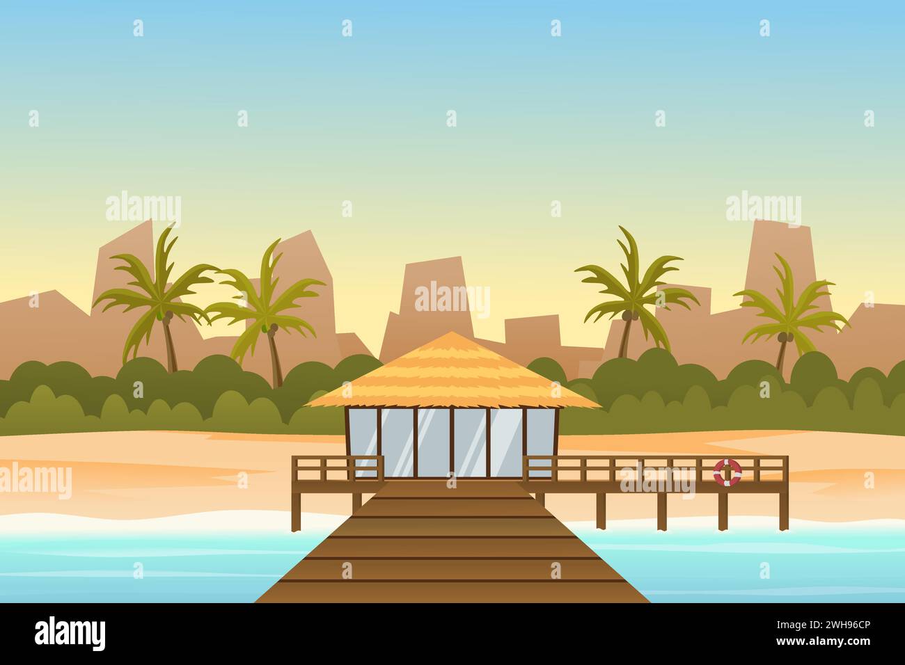 Island thatch roof Stock Vector Images - Alamy