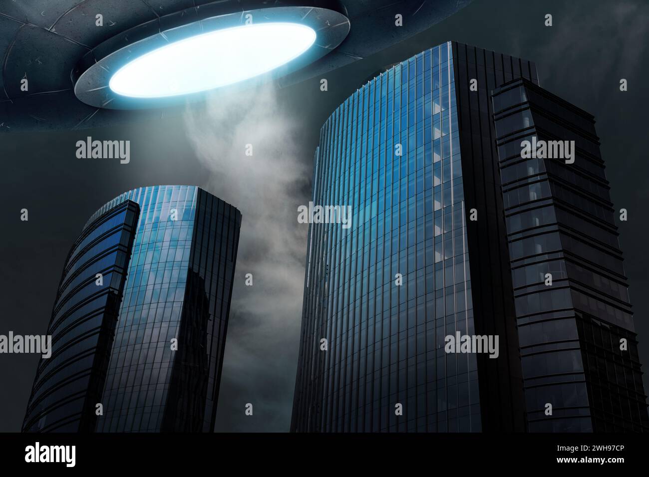 Spaceship flying over alien planet hi-res stock photography and images ...