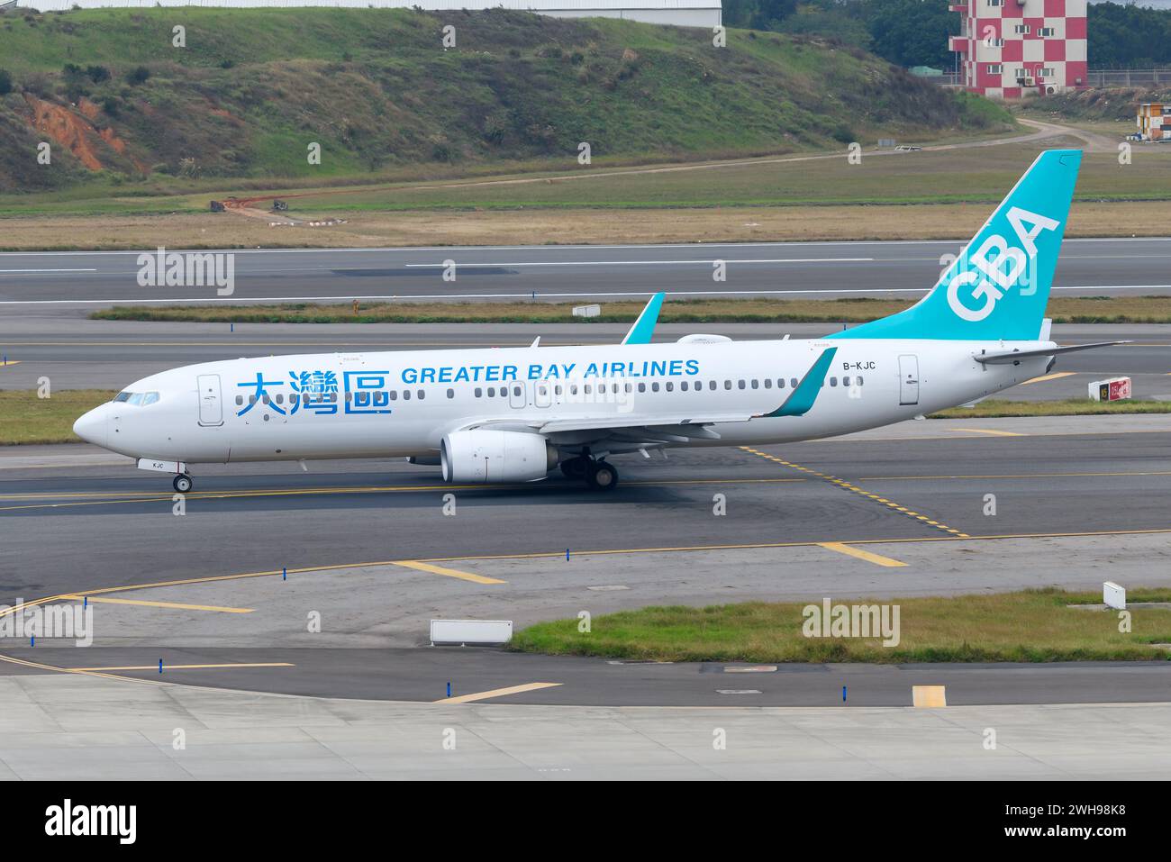 Greater Bay Airlines Boeing 737-800 aircraft taxiing. Airplane Boeing ...