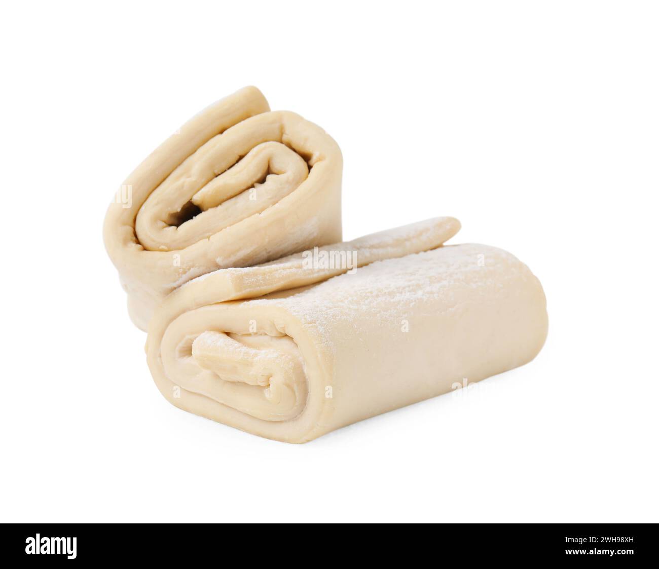 Raw puff pastry dough isolated on white Stock Photo - Alamy