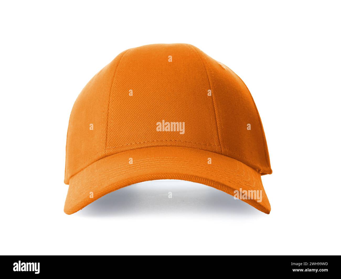 Stylish orange baseball cap isolated on white Stock Photo - Alamy