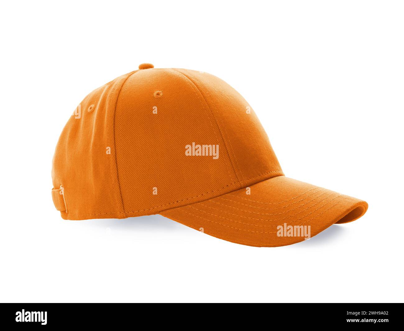 Stylish orange baseball cap isolated on white Stock Photo - Alamy