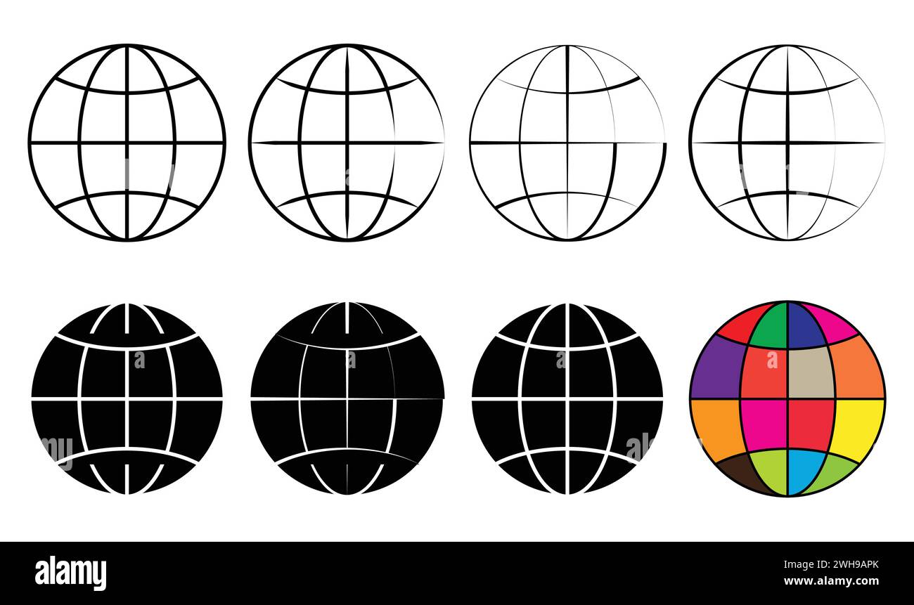 Globe icon world wide Cut Out Stock Images & Pictures - Alamy