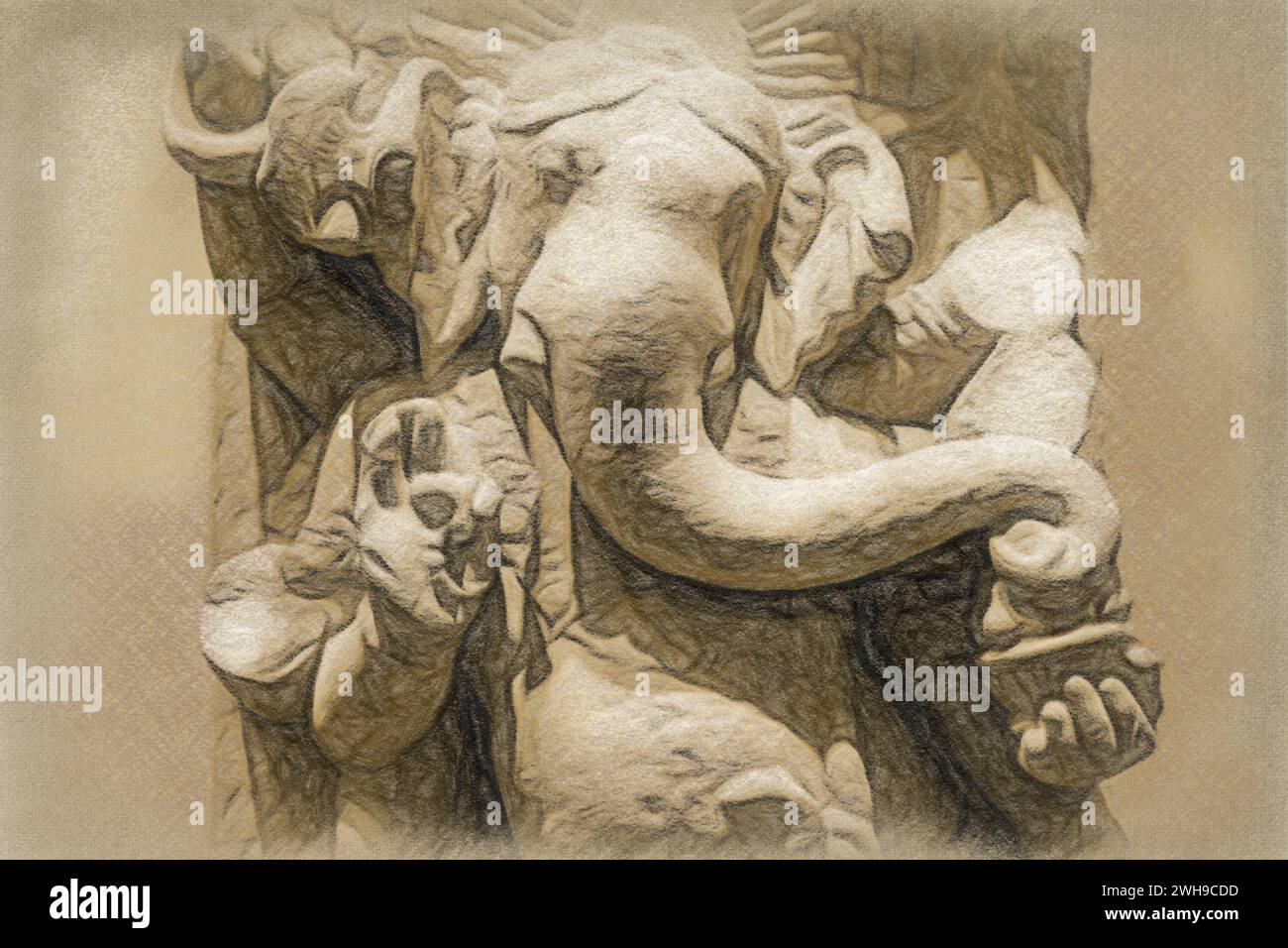 Ganesha illustration. Induism religion - elephant god, Indian ...