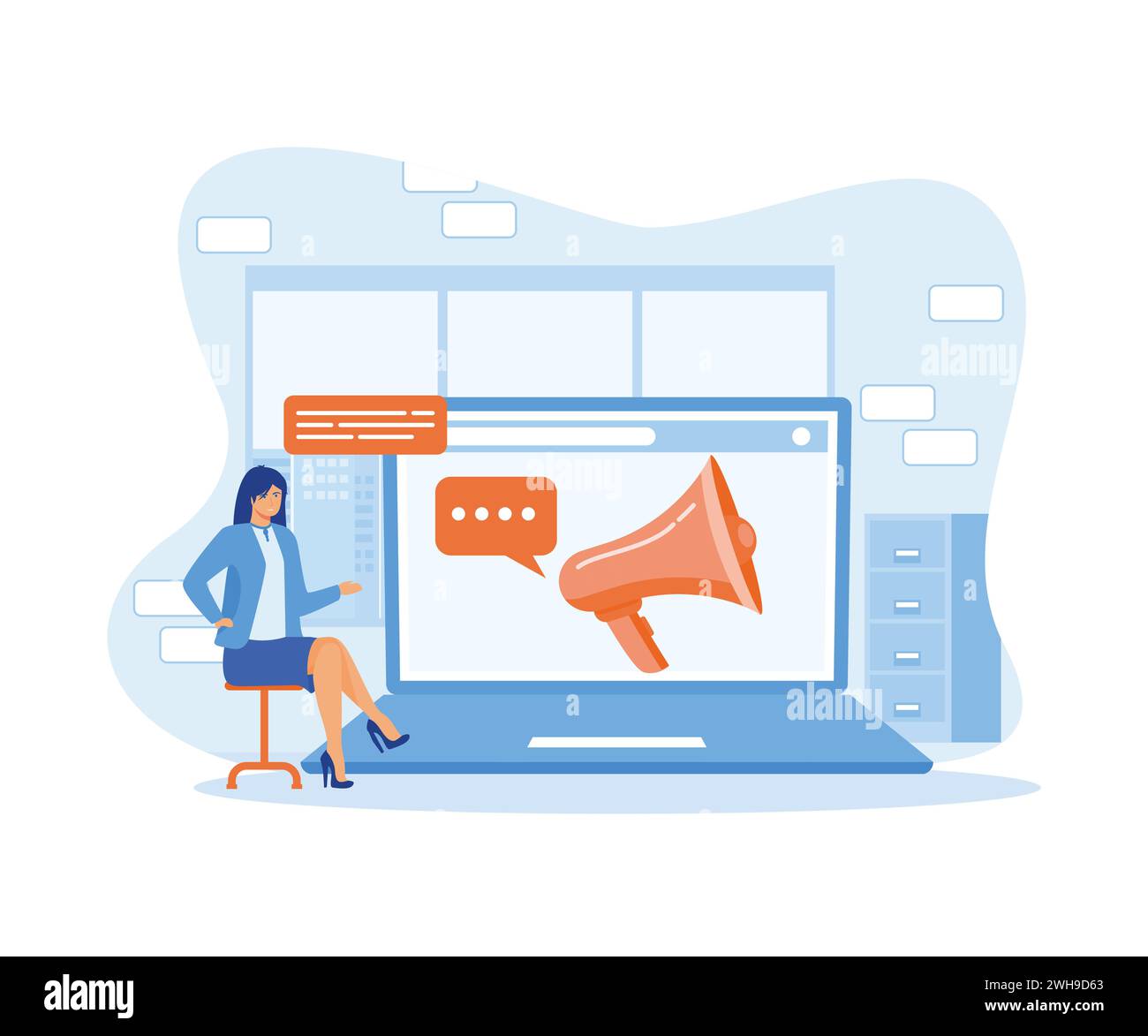 Digital marketing and promotion. flat vector modern illustration Stock ...