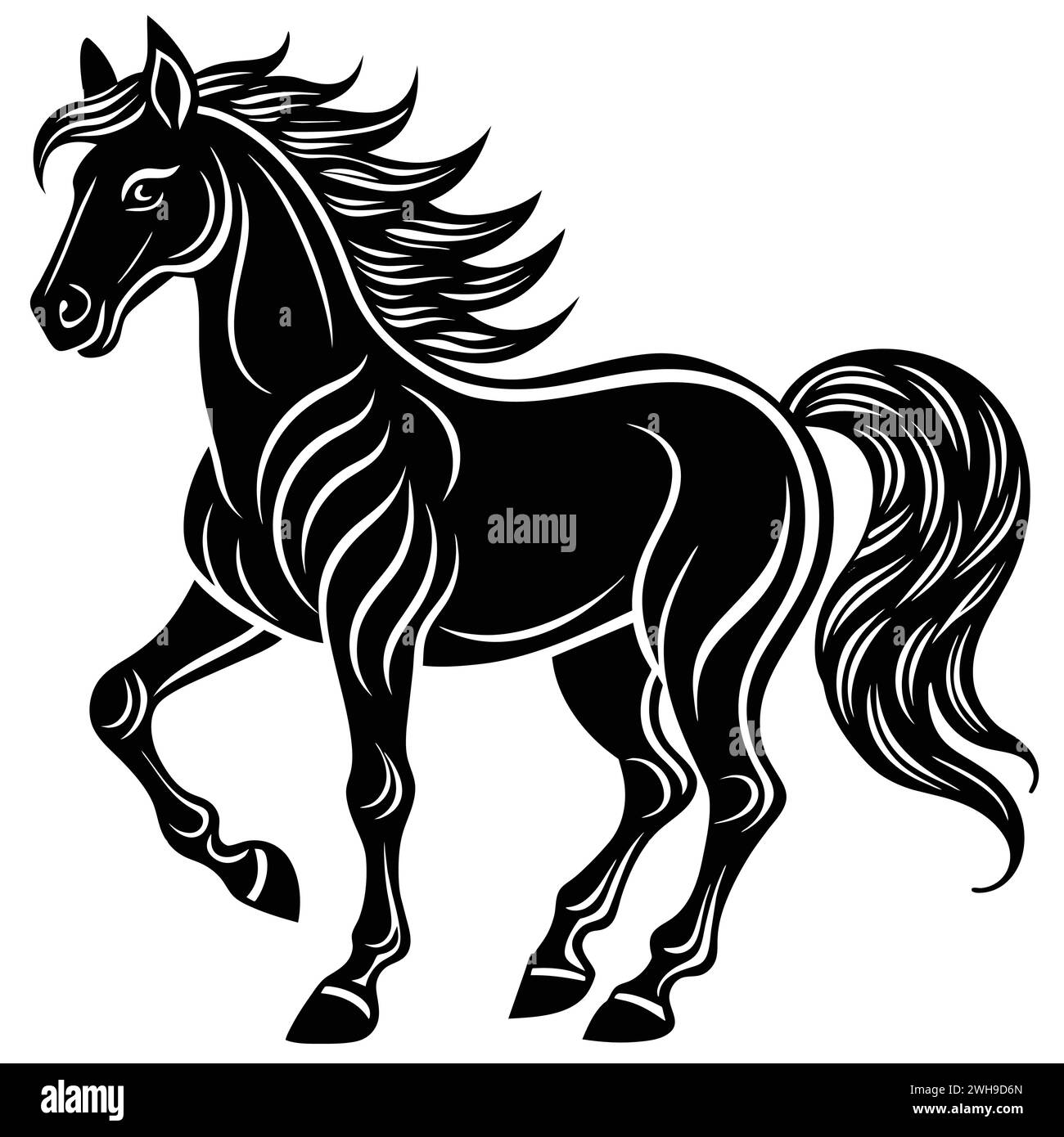 Horse side view Stock Vector Images - Alamy