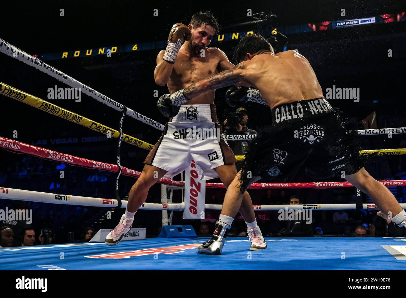 Las Vegas, Nevada, USA. 8th Feb, 2024. Action between Charlie Sheehy (9 ...