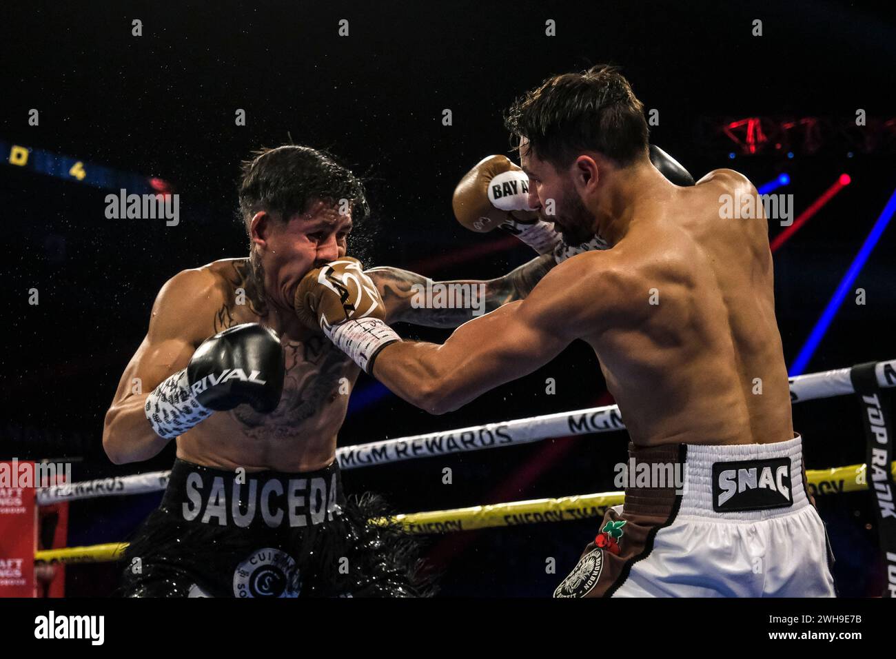 Las Vegas, Nevada, USA. 8th Feb, 2024. Action between Charlie Sheehy (9 ...