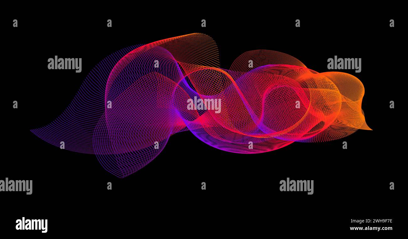 Gradient wave line blend form. Abstract purple red yellow flowing lines ...