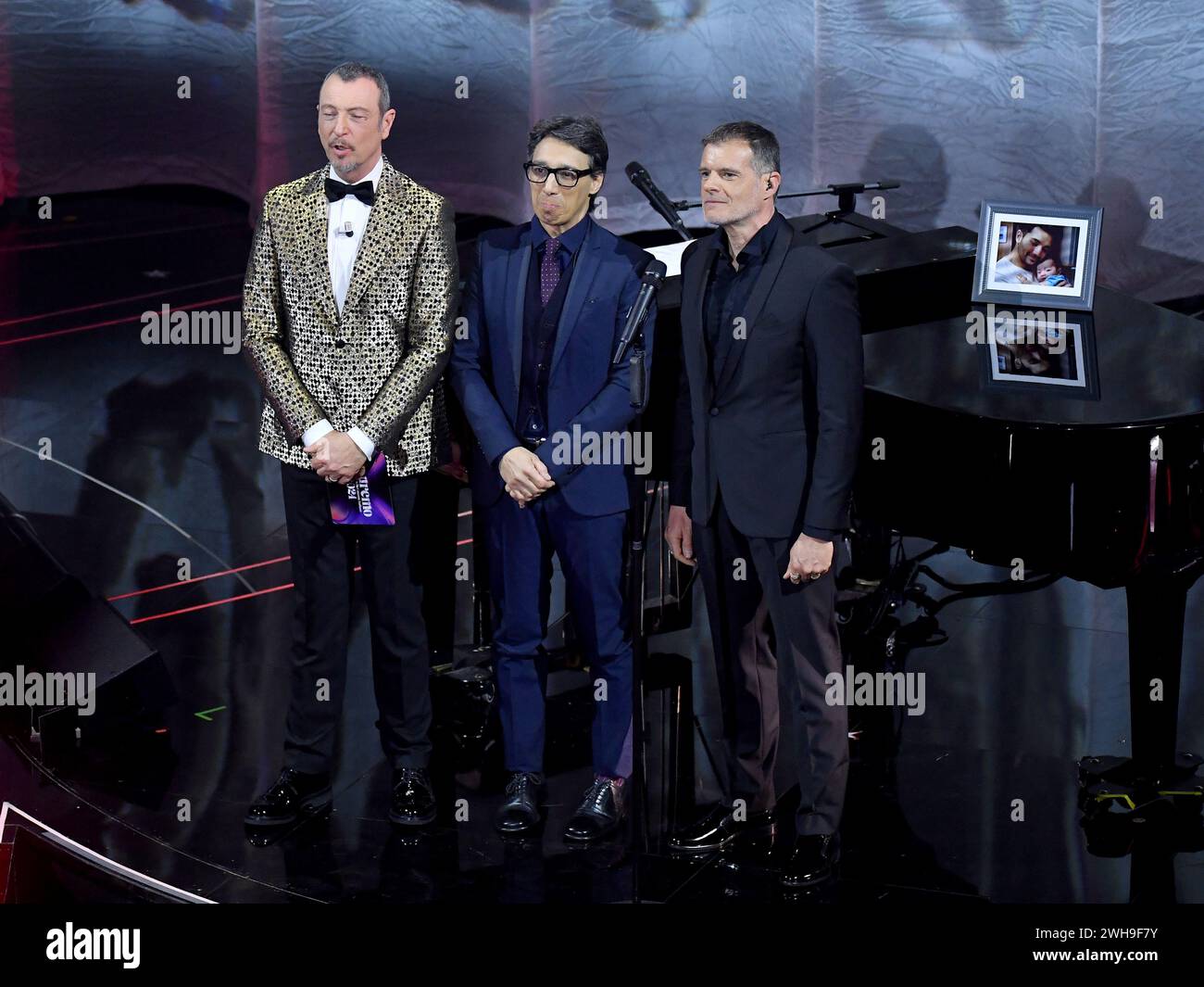 Sanremo, . 08th Feb, 2024. Sanremo, 74th Italian Song Festival - Third ...
