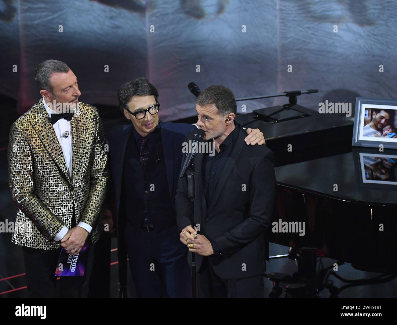 Sanremo, . 08th Feb, 2024. Sanremo, 74th Italian Song Festival - Third ...