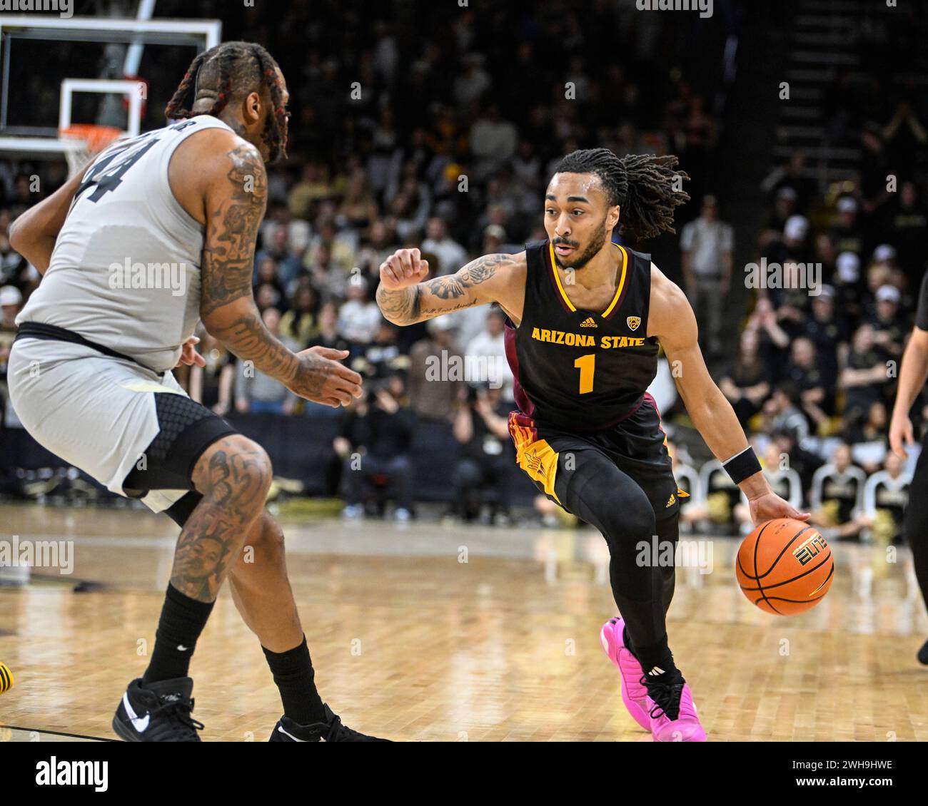 February 8, 2024: Arizona State Sun Devils guard Frankie Collins (1 ...