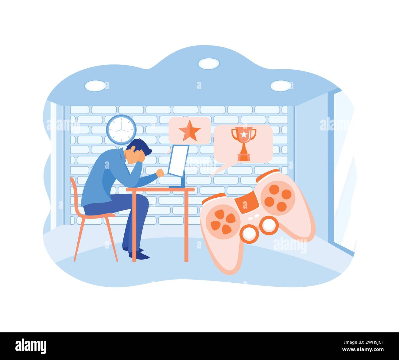 Internet gaming disorder Stock Vector Images - Alamy