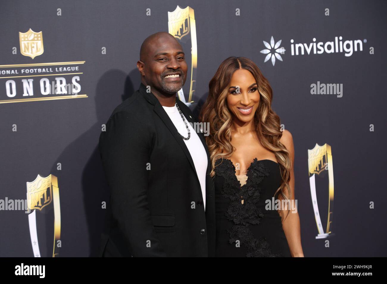 Las Vegas, United States. 08th Feb, 2024. Marcellus Wiley (L) and Anne ...