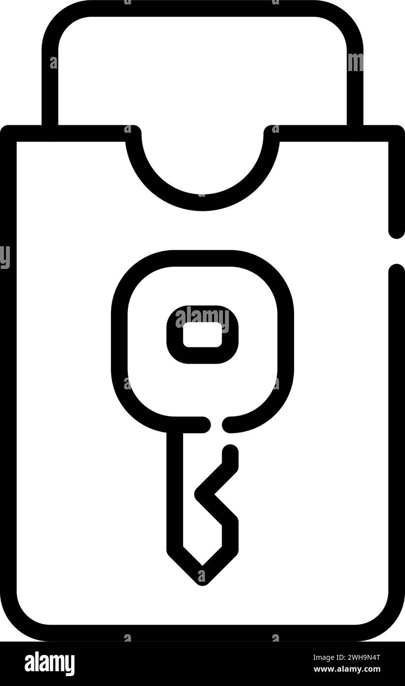 Electronic lock hotel room key card in a paper cover. Pixel perfect ...