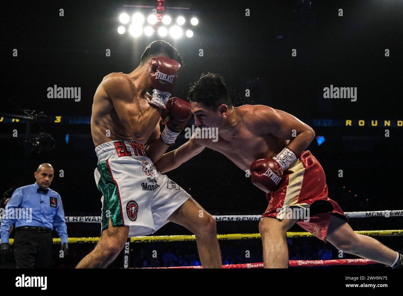 Las Vegas, Nevada, USA. 8th Feb, 2024. Action between George Acosta (17 ...