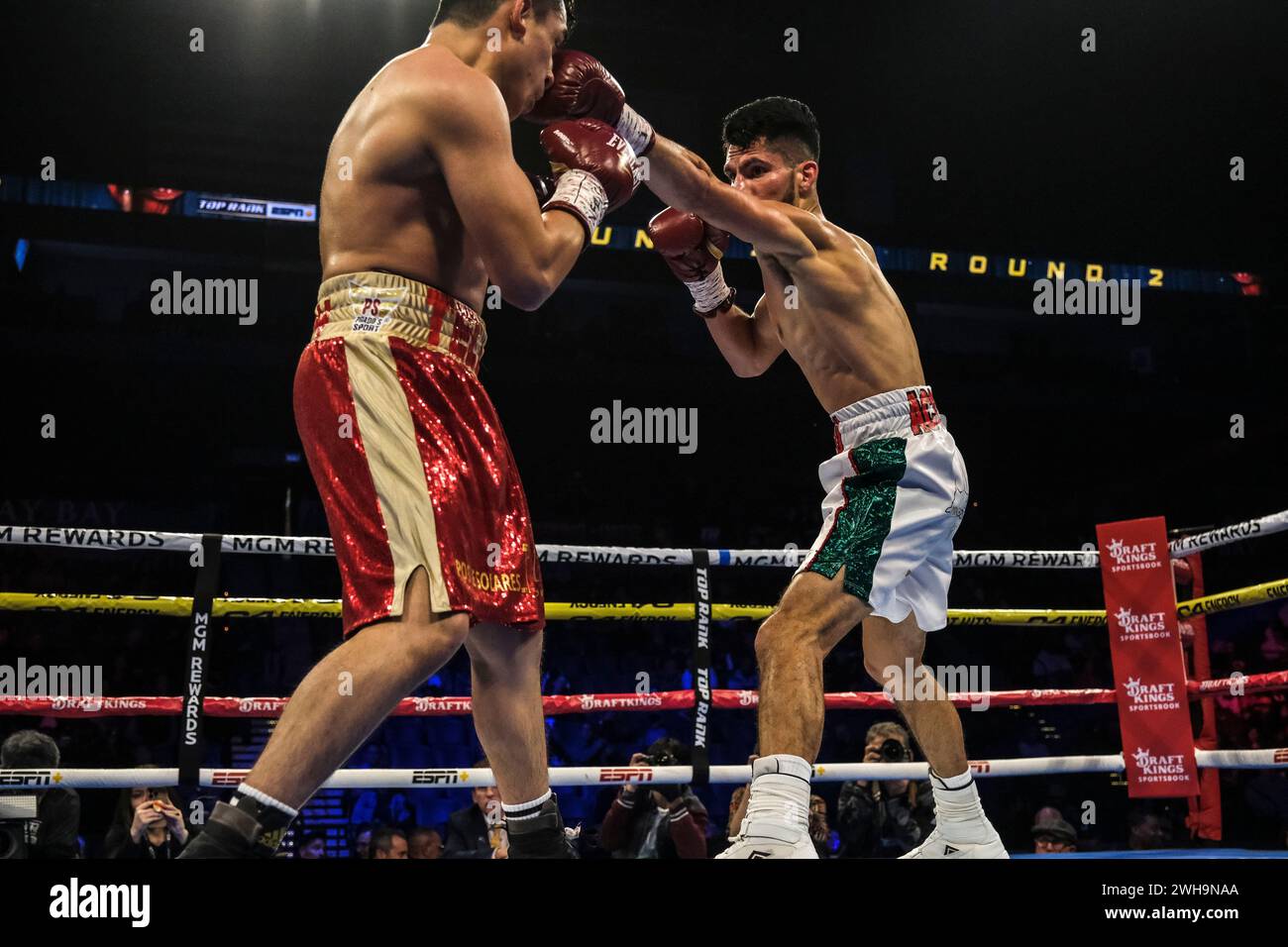 Las Vegas, Nevada, USA. 8th Feb, 2024. Action between George Acosta (17 ...