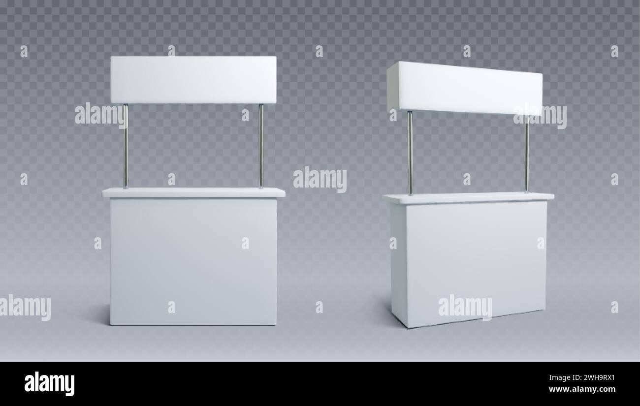 Trade fair booth templates isolated on transparent background. Vector ...