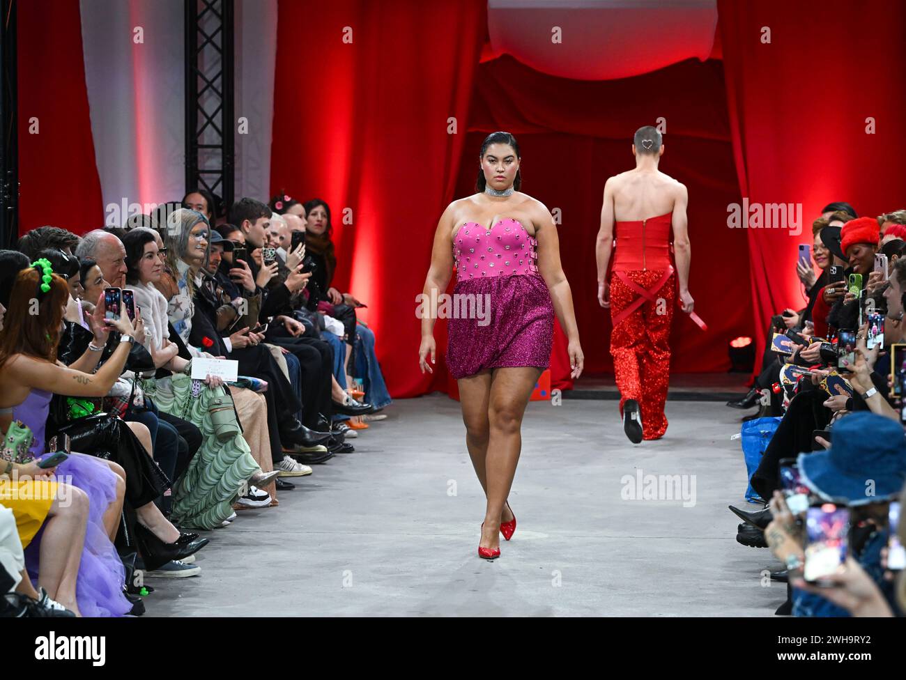 Berlin, Germany. 08th Feb, 2024. Models show creations by Marina ...