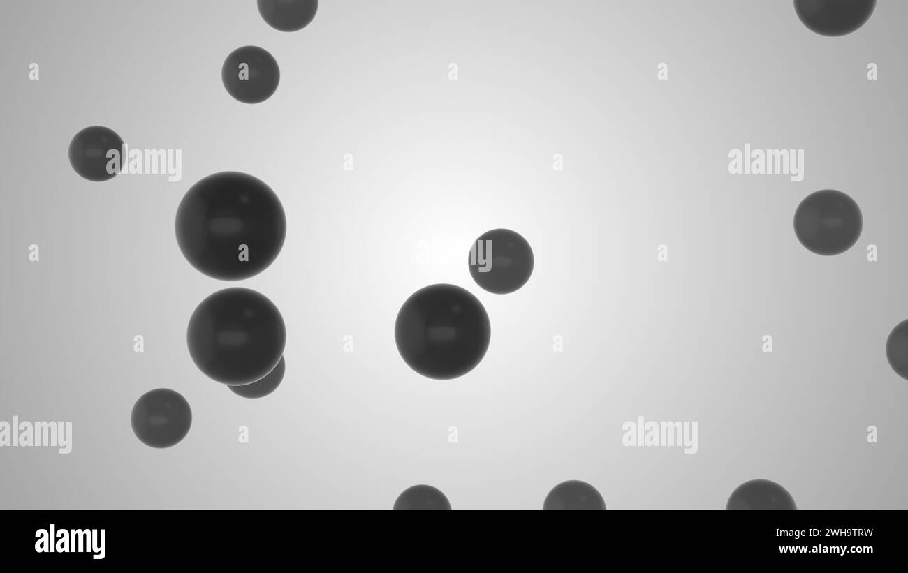 Abstract Black spheres on a white background Stock Photo - Alamy