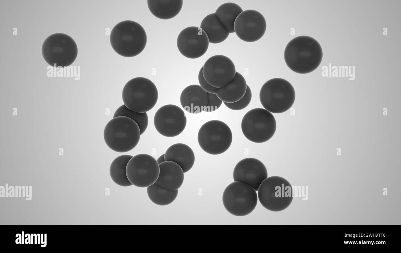 Abstract Black spheres on a white background Stock Photo - Alamy