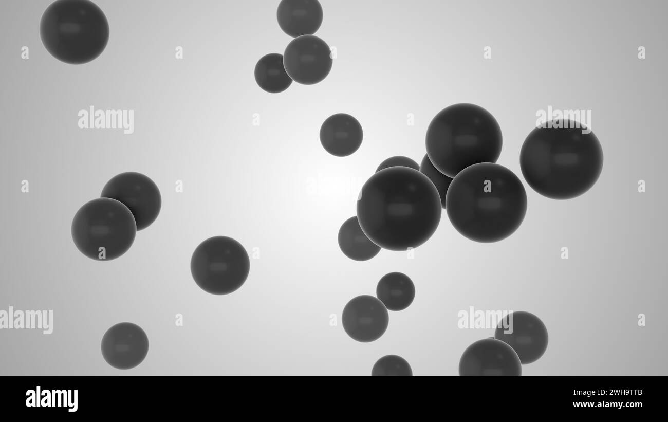 Abstract Black spheres on a white background Stock Photo - Alamy