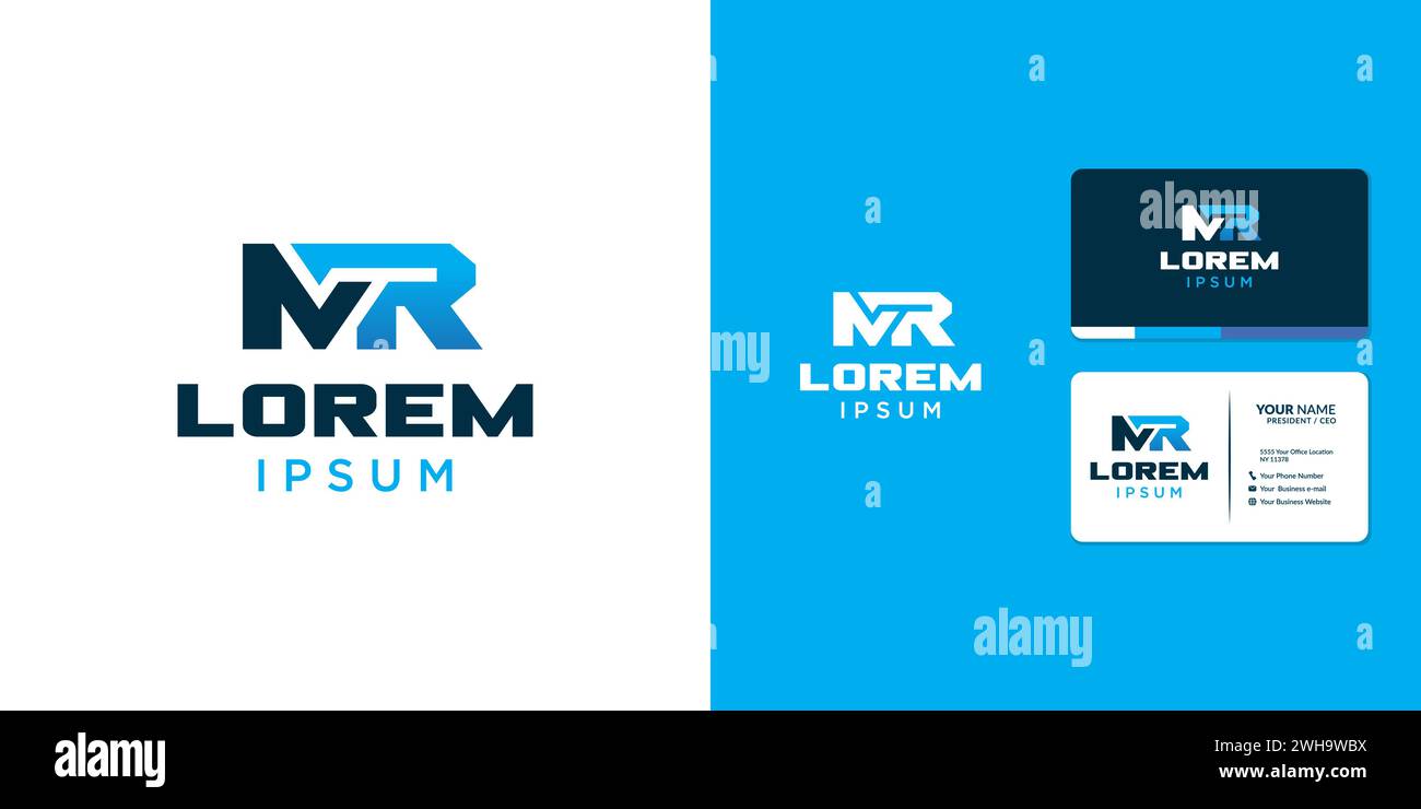 Strong monogram letter mr logo design Stock Vector Image & Art - Alamy