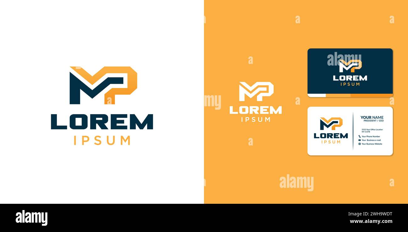 Monogram Letter MP Logo Design Stock Vector Image & Art - Alamy