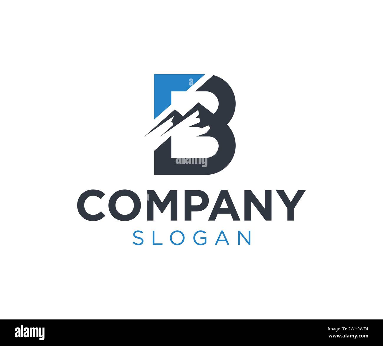 B mountain logo hi-res stock photography and images - Alamy