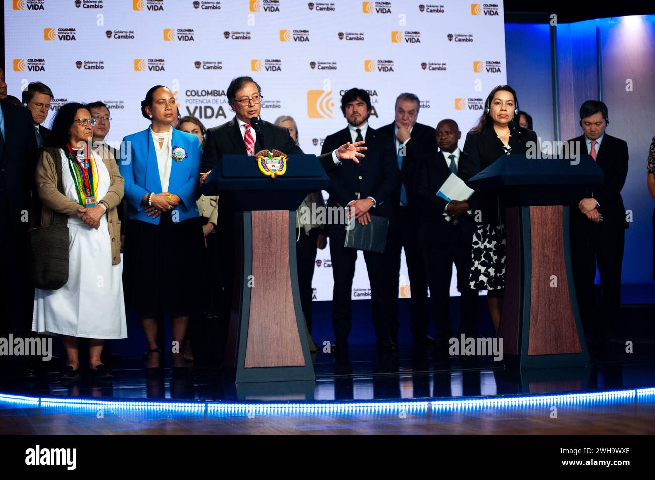 Colombian president Gustavo Petro speaks during a press conference ...